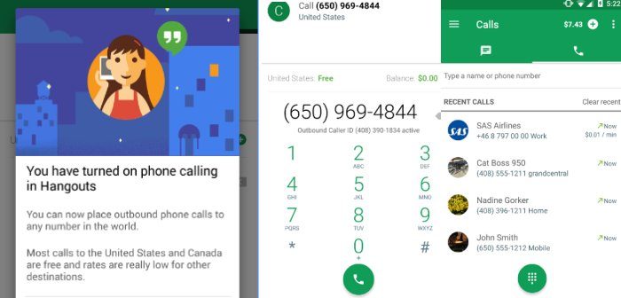 Hangouts Dialer: App para hacer llamadas gratis con wifi